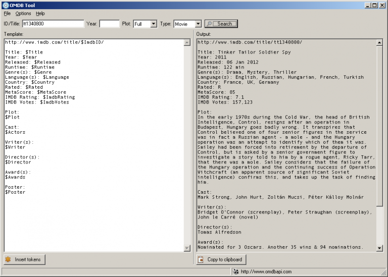OMDb Tool – Skwire Empire
